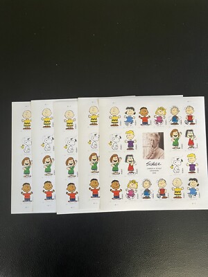 (5) Sheet Mint US Charlie Brown Peanuts Snoopy Usps Forever Sheet ...