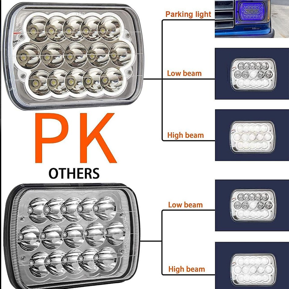 2x Fit Freightliner FL50 FL60 FL70 FL80 Truck 5x7 7x6'' LED Headlights ...