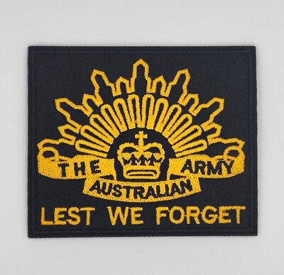 ANZAC LEST WE FORGET Rising Sun Australia Iron On Patch Sew | eBay ...