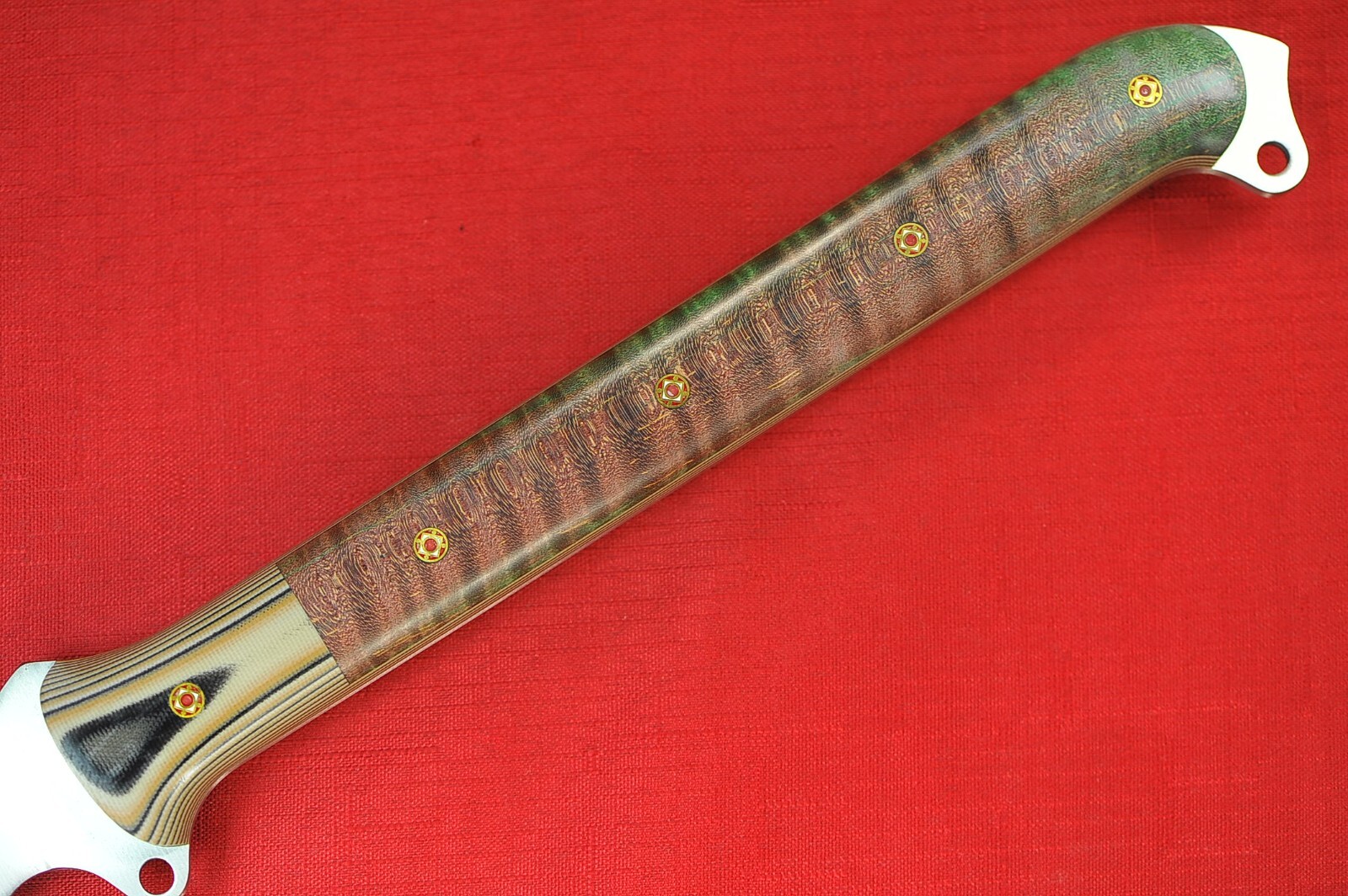 Busse Custom AK47 .185" Convexed Satin, G10 G-rexed Striped Maple Wood ...