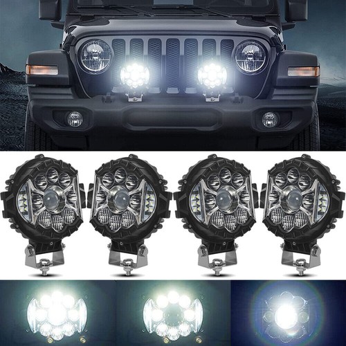4pcs 7inch Round LED Work Lights Offroad 4WD UTE ATV SUV Truck Driving ...