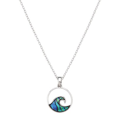 Wave Necklace Abalone Shell Ocean Surf SILVER 1420 | eBay