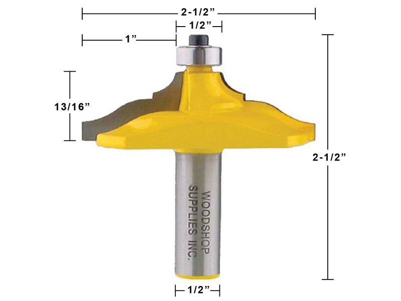 2-1/2" Diameter Classical Ogee Table Edge Router Bit - 1/2" Shank ...