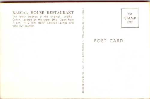Rascal House Miami Beach Florida 1950s Postcard Chromolithograph Devil ...