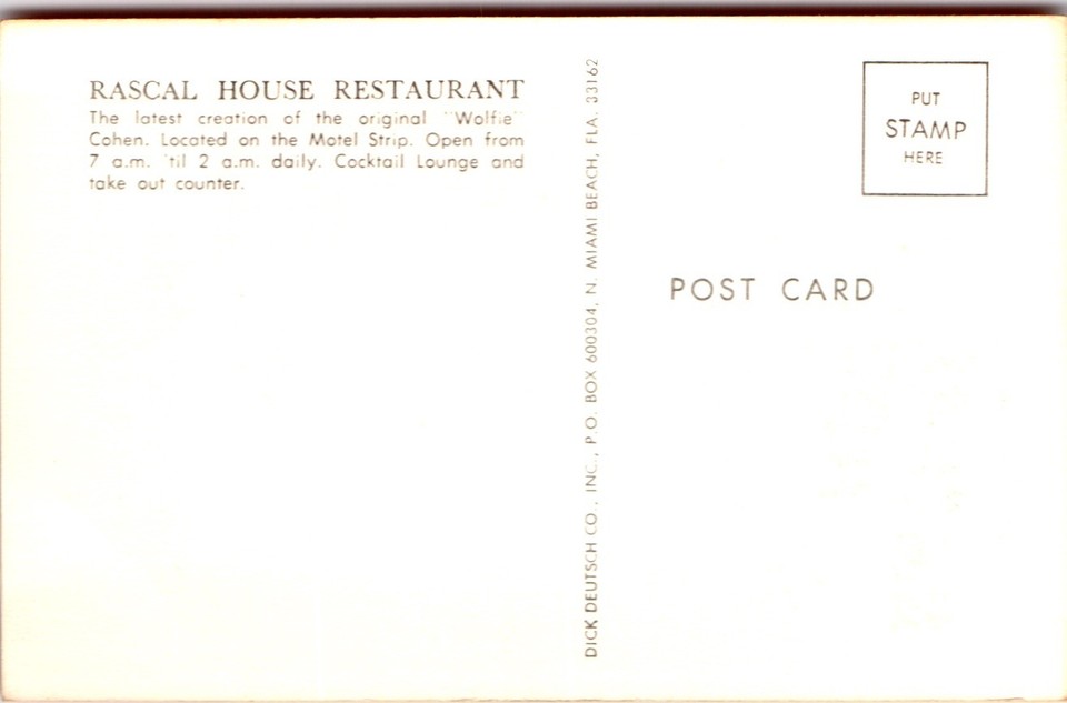 Rascal House Miami Beach Florida 1950s Postcard Chromolithograph Devil ...