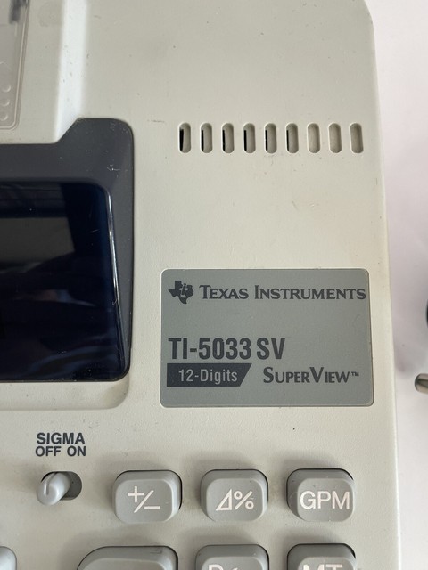 Texas Instruments Ti-5033 SV Super View 12 Digits Printing Office ...