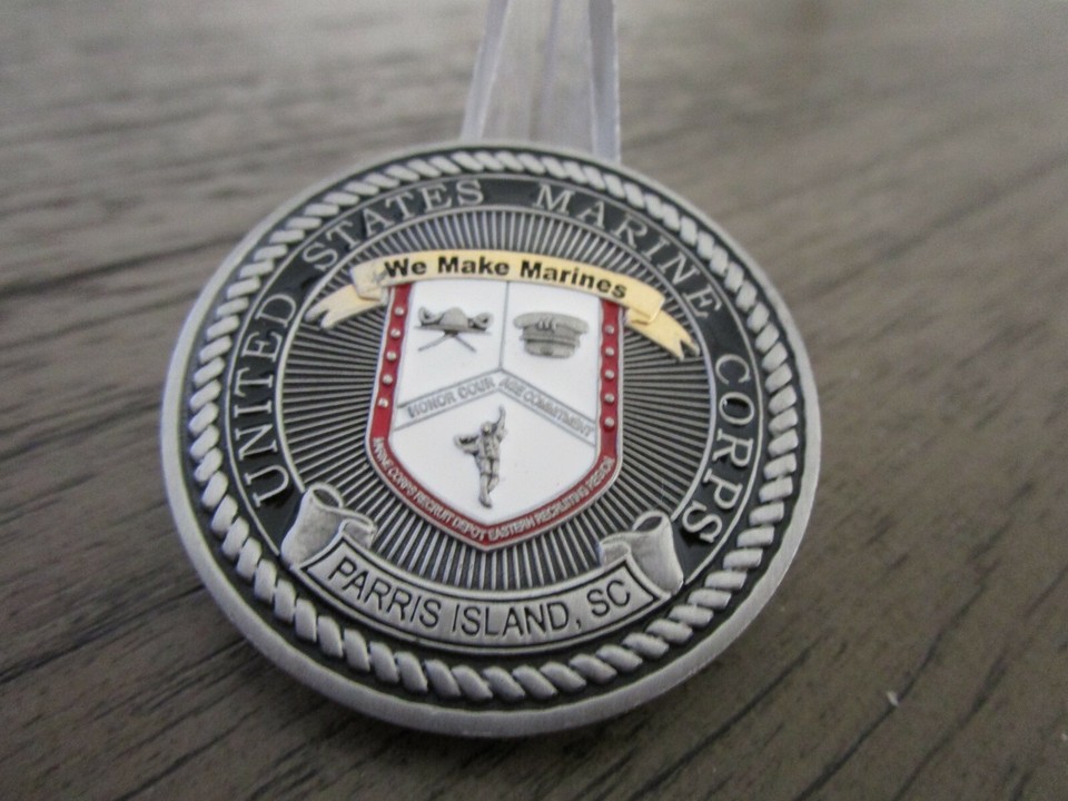 USMC United States Marine Corps Parris Island SC Challenge Coin #179C ...