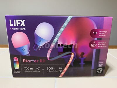 LIFX Smart LIGHT A19 2X LED Light Bulbs & One 40 in. Strip Light ...