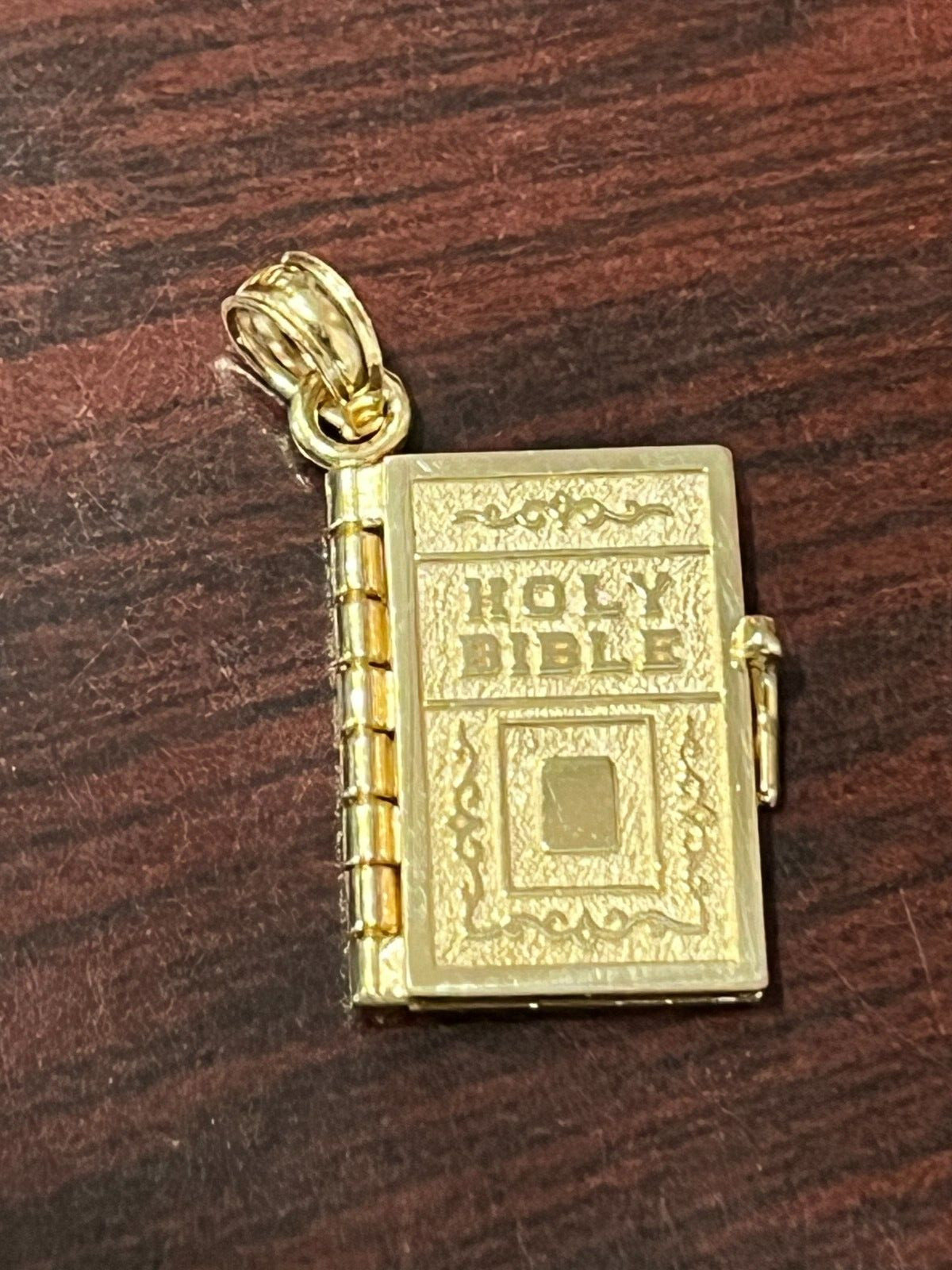 14K Yellow Gold Holy Bible Pendant "Lords Prayer" 3.3… - Gem