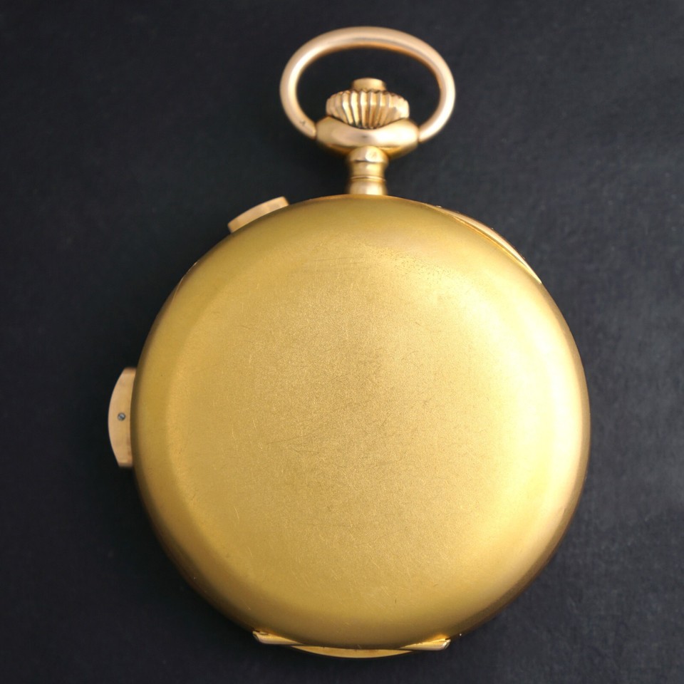 Amazing 1910 Solid 18K Gold Minute Repeater Chronograph Pocket ...