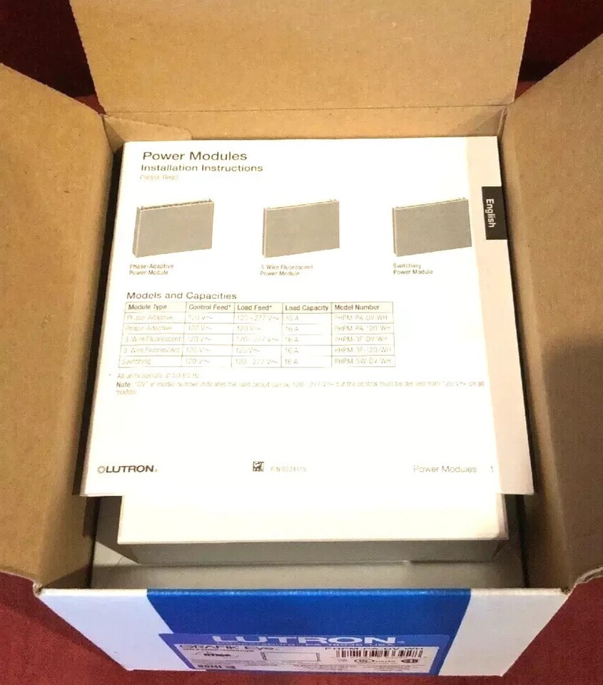 Lutron PHPM-PA-DV-WH Grafik Eye Phase Adaptiv Power Modul PHPMPADVWH ...