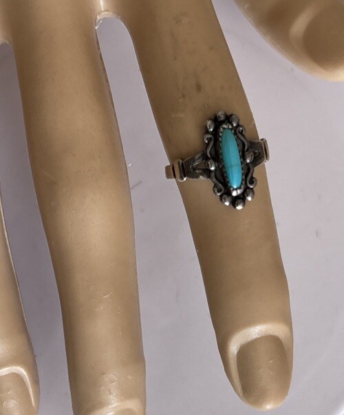 Vintage Trading Post Bell Navajo Sterling Silver Turq… - Gem