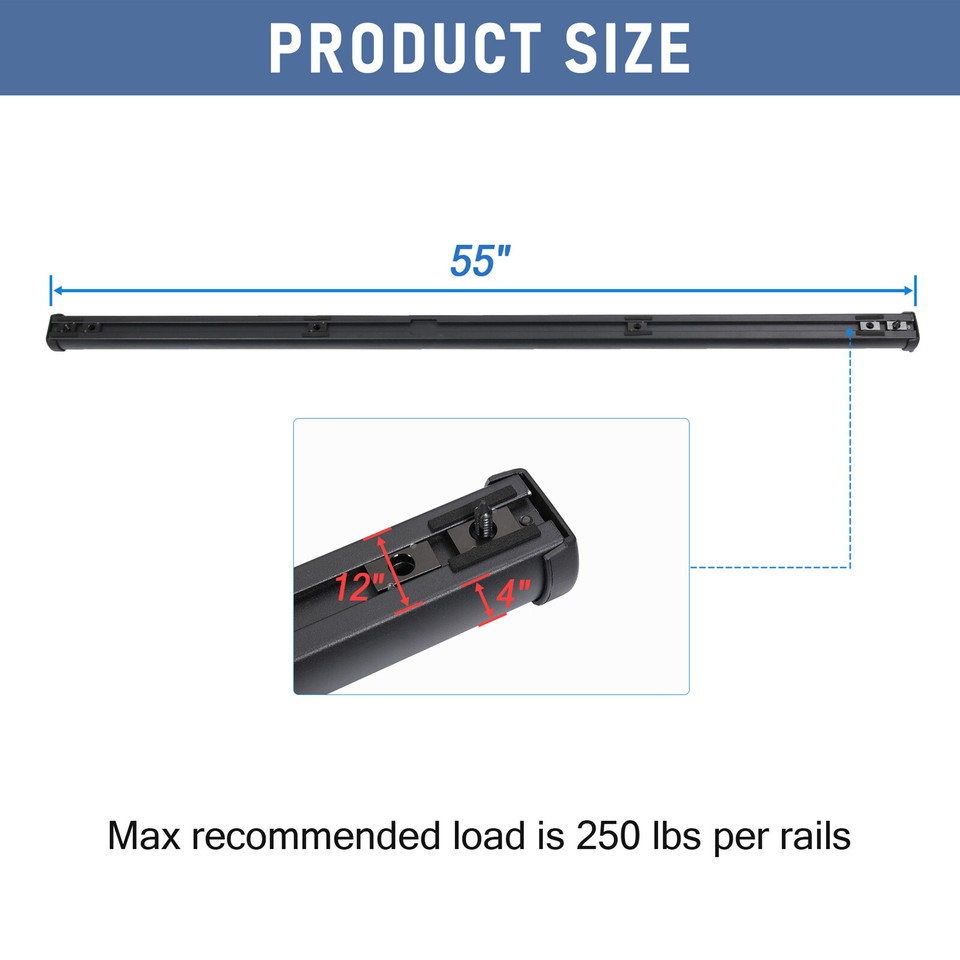 82215956 For 2020-2021 Jeep Gladiator JT Utility Rail Trail Rail Kit | eBay