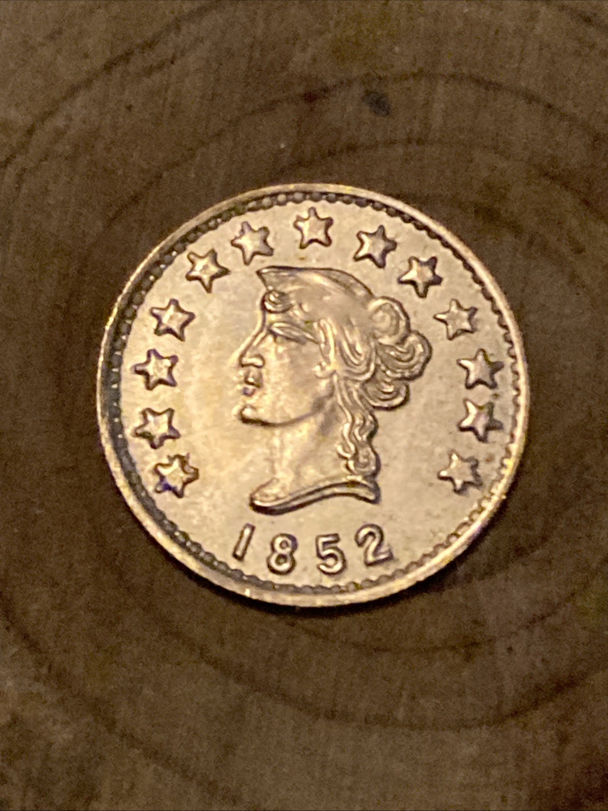 1852 UNITED STATES CALIFORNIA GOLD ROUND TOKEN 1/2 DOLLAR NICE 10K | eBay