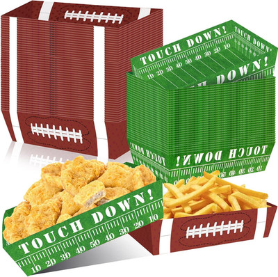 50 Football-Themed Disposable Food Trays - 50 Pcs Party Supplies | eBay