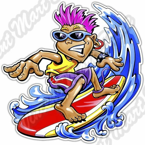 Surf Punk Surfing Extreme Boy Water Car Bumper Window Vinyl Sticker ...