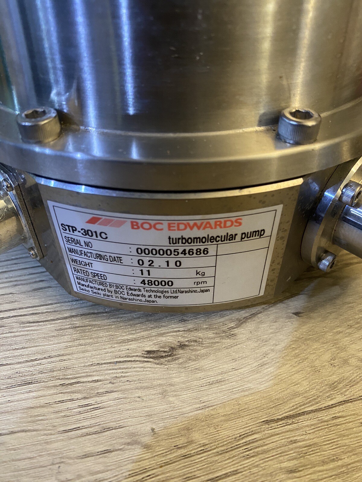BOC Edwards STP-301C Turbomolecular Vacuum Turbo Pump Rated Speed 48000 ...