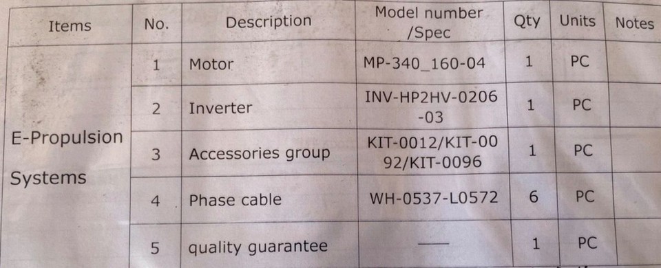 DANA SUMO TM4 HEAVY DUTY ELECTRIC VEHICLE MOTOR KIT LSM140C-HV2100-A2 ...