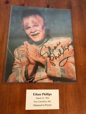 1996 Signed ETHAN PHILLIPS AS NEELIX AUTOGRAPHED 8X10 PHOTO STAR TREK ...