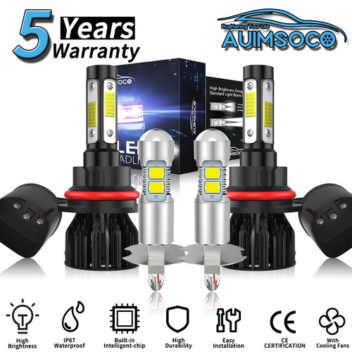 For Dodge B2500 1995-1996 9004 H3 LED Car Light Bulbs High Low Lamp ...
