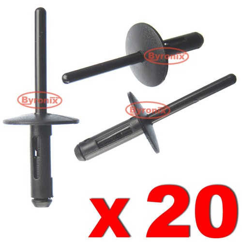 20 X 6mm BMW Mini Plastic Pop Blind Rivets Used On Wheel Arch Side ...