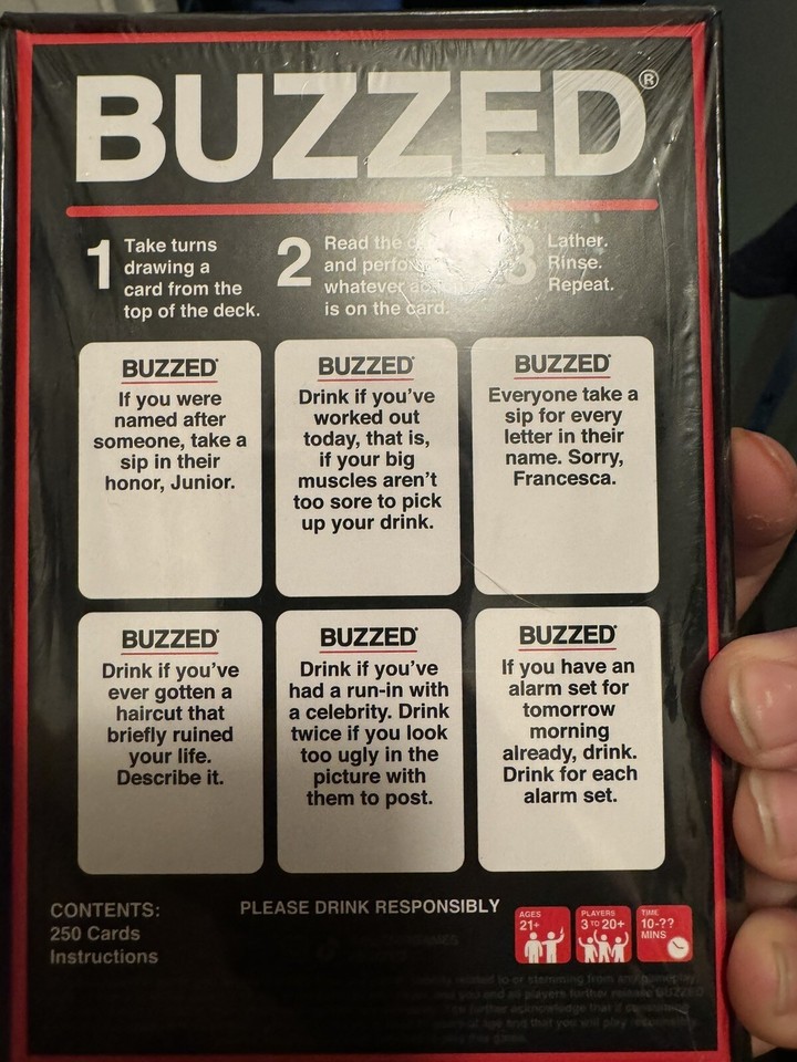 Buzzed Drinking Card Game NEW in the box! | eBay