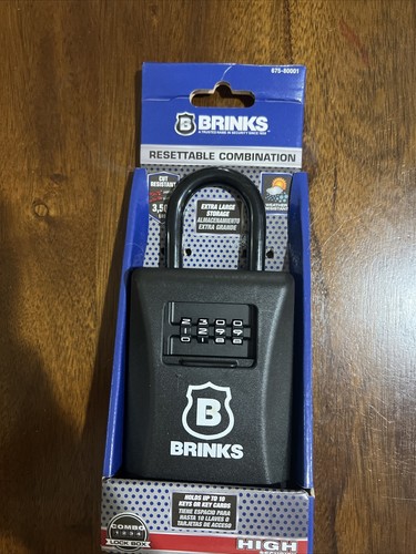 Brinks 675-80001 Resettable Combination Lock Box 4-Dial Key Storage ...