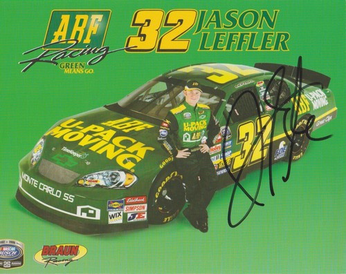 2006 Jason Leffler signed ABF U-Pack Moving Chevy NASCAR Busch Hero ...