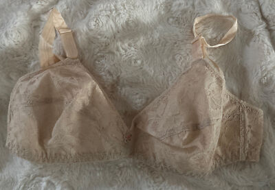 VTG Sculptress SZ:30DD Lace Nude Bra Full Coverage Support New Style ...