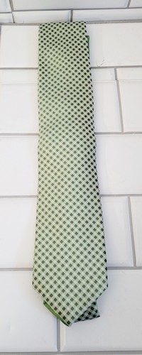 Countess Mara Mens 100% Silk Necktie Soft Green And Gray Plaid Check ...