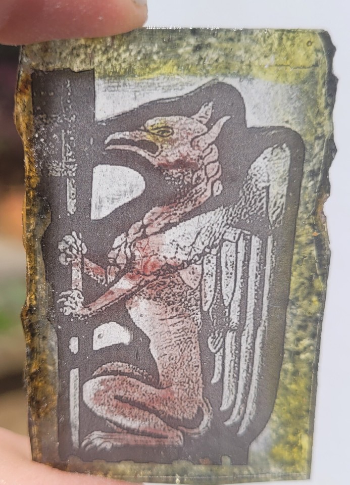 Stained Glass Griffin Mythical Creature 5cm x 3.5 cm | eBay UK