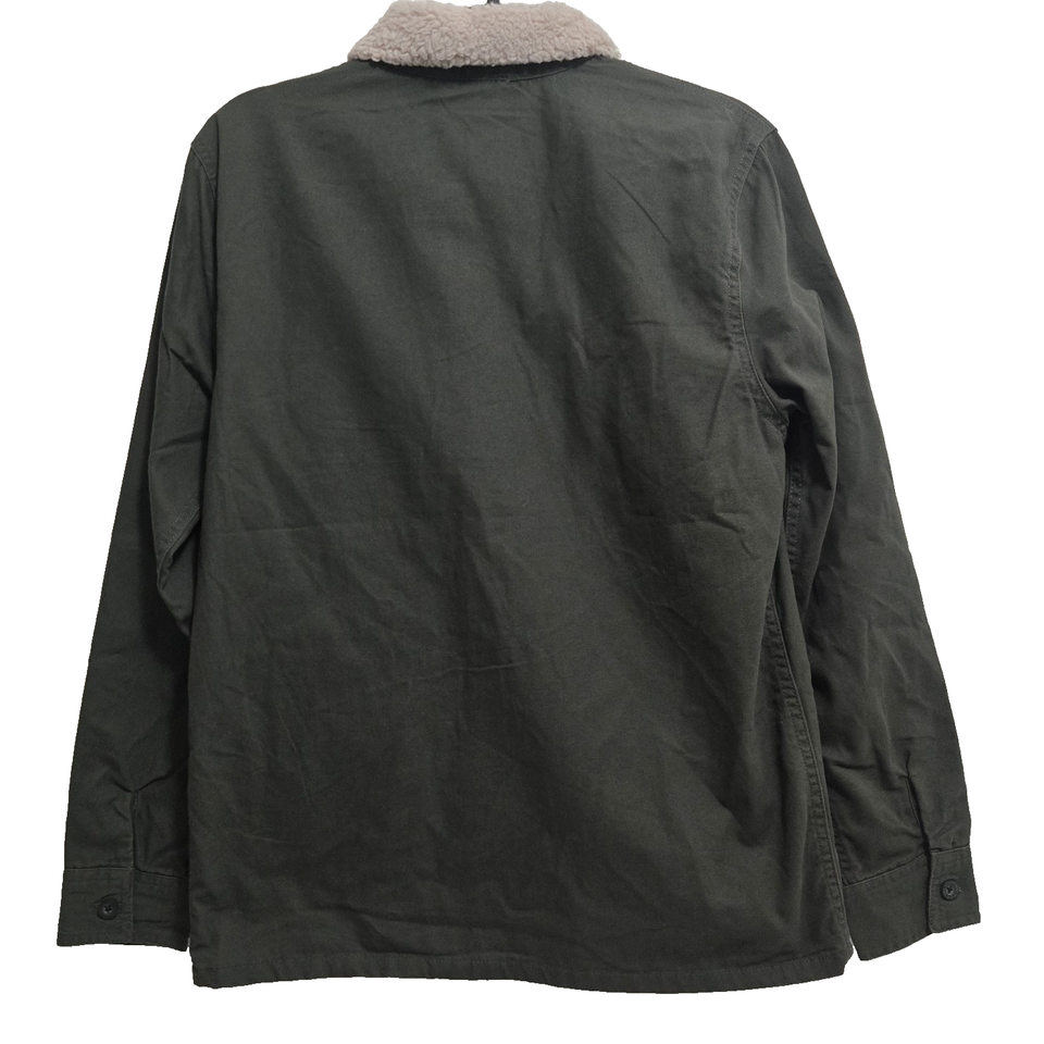 RVCA Range Men's Utility Shacket Size Small Sherpa Collar Lined Olive ...