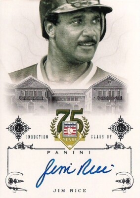 JIM RICE 2014 Panini Induction Class Autograph Auto HOF Boston Red Sox ...