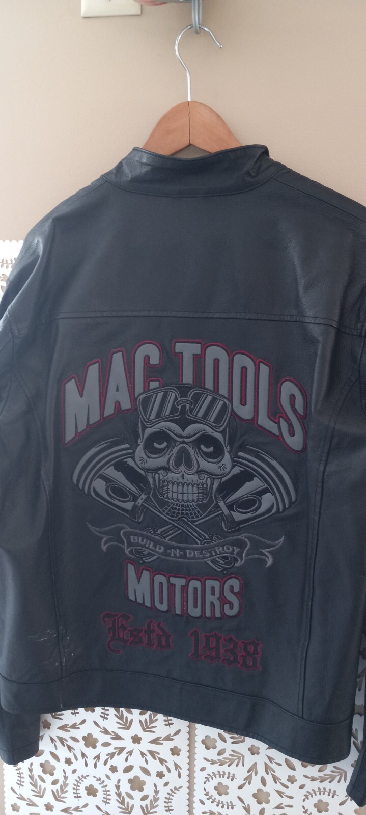 Mac Tools Leather Motorcycle Jacket **100% Genuine Le… - Gem