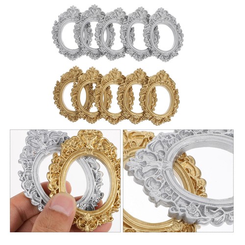 10 Pcs Resin Vintage Frame Photo Accessories Fancy Picture Frames Mini ...