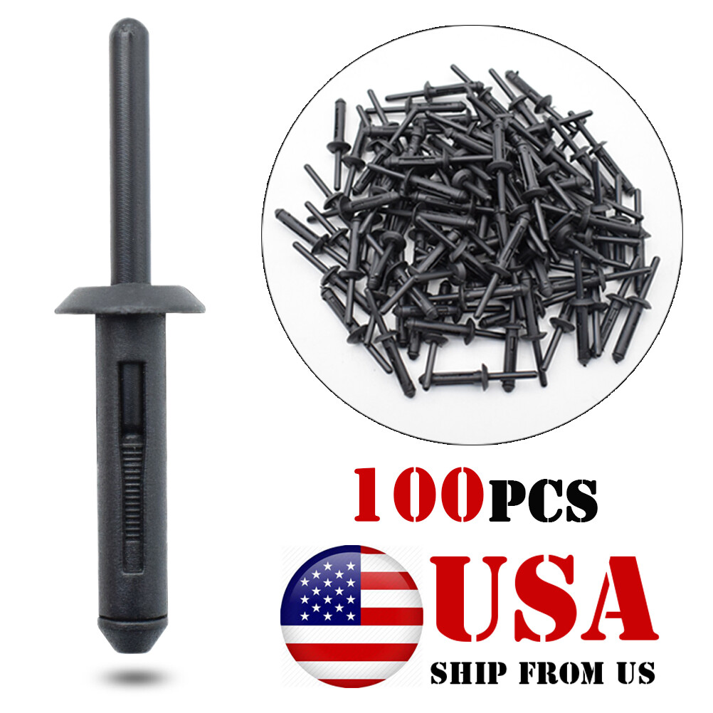 X100 Plastic Pop Blind Rivets Clip Wheel Arch Side Skirts Sill Cover ...