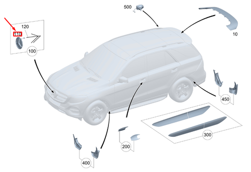 MERCEDES-BENZ GLE W167 Front Illuminated Mercedes Star A1678175300 NO🇺🇸 ...