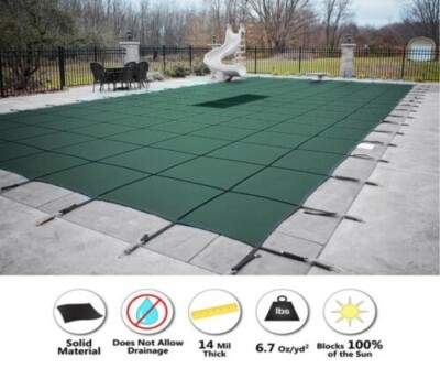 GLI HyPerLite 16x32 FT Solid Safety Swimming pool Cover w/ kleenscreen ...