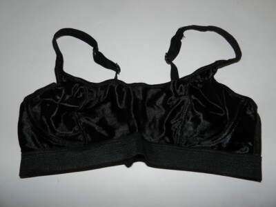 VTG Hanes Sport Bra 34C Silky Second Skin Black Satin | eBay UK