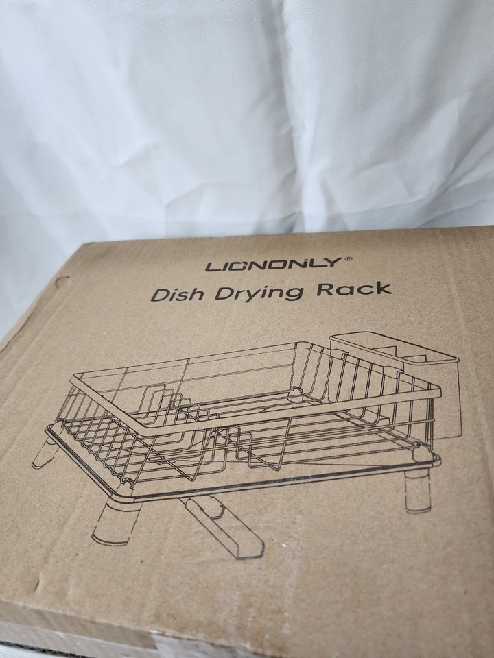 LIONONLY 1 Tier Dish Drying Rack Dish Drainer with Drainboard, Gray | eBay