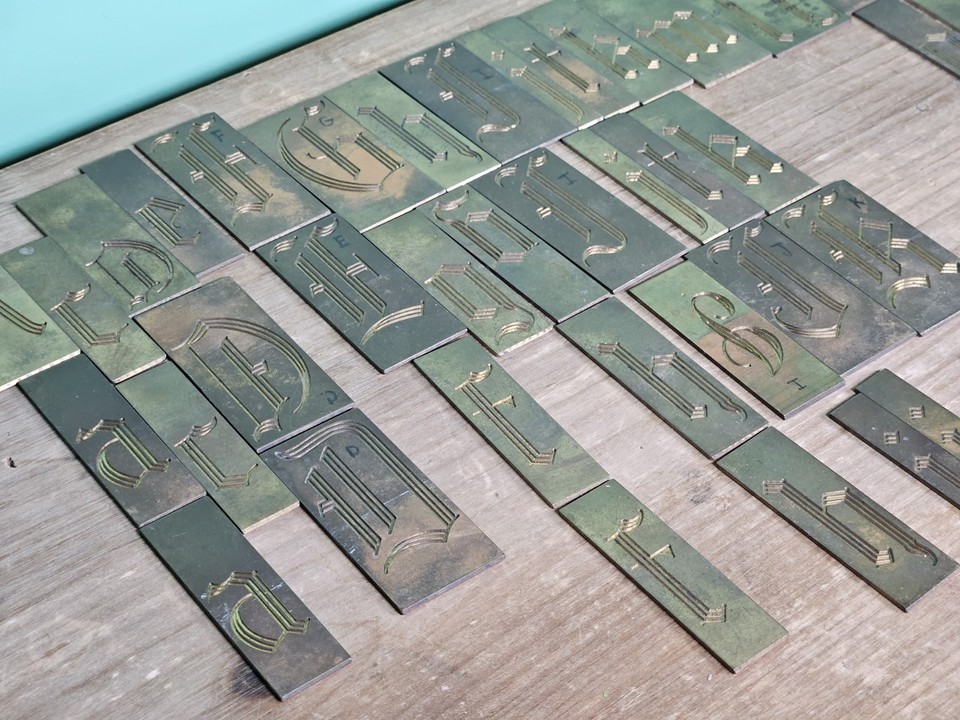 Engravograph LARGE MONOGRAM New Hermes Cursive Font Lot Engraving | eBay