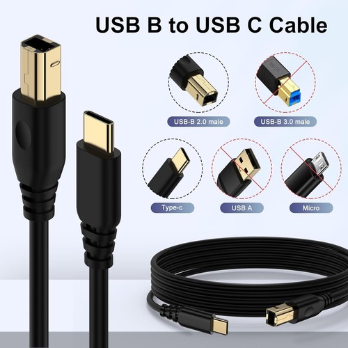 10FT USB B to C Printer Cable, Type B C Cord MIDI Cable | eBay