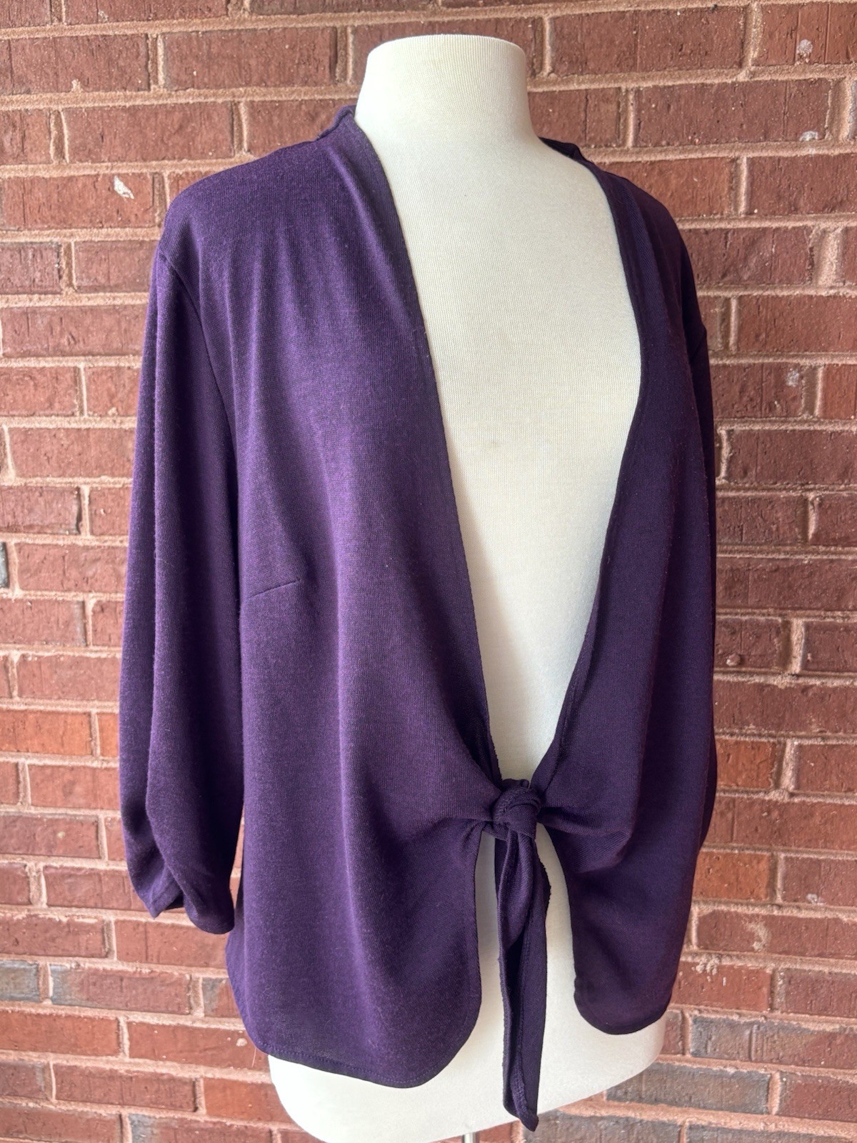 Women’s Shall Jacket With Front Tie Solid Purple GC Long Sleeve ...