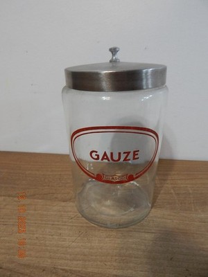 GLASCO PROFEX Glass Medical Apothecary Jar Gauze Stainless Steel Lid ...