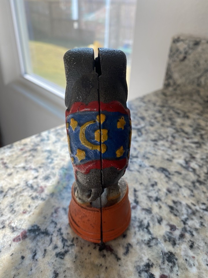 Vintage Art Deco Cast Iron Circus Elephant On Tub Coin Bank | eBay