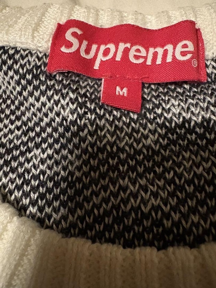 Pull Supreme Checker Pattern M manches longues tricot dos logo utilisé ...