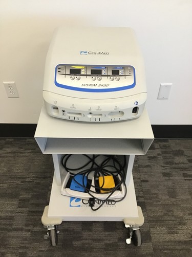 Conmed System 2450 Electrosurgical Generator with Cart and Foot Pedals ...