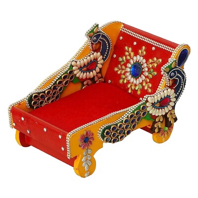 Laddu Gopal Bed/Sinhasan Wooden Peacock Design for Idol | eBay