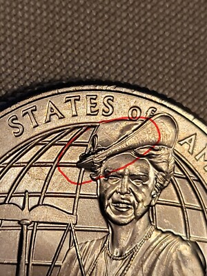 2023 P Eleanor Roosevelt Quarter ERROR DIE CRACK/CHIP ON HAT on reverse ...