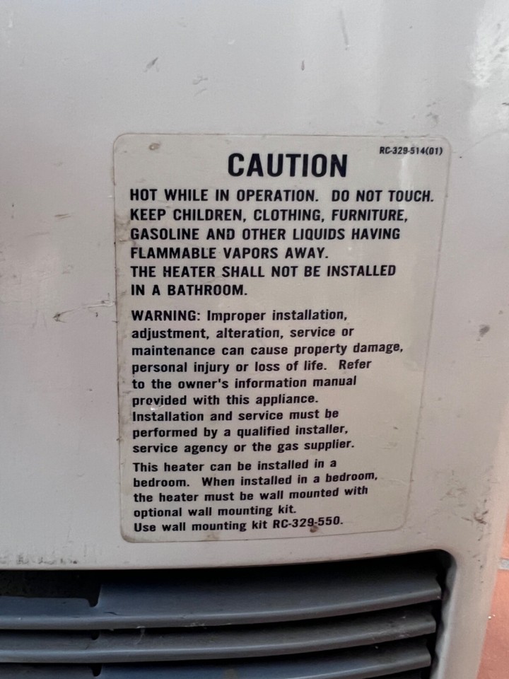 Used Good Rinnai RCE-329A-N Natural GAS Space Heater 10,000 BTU Made in ...